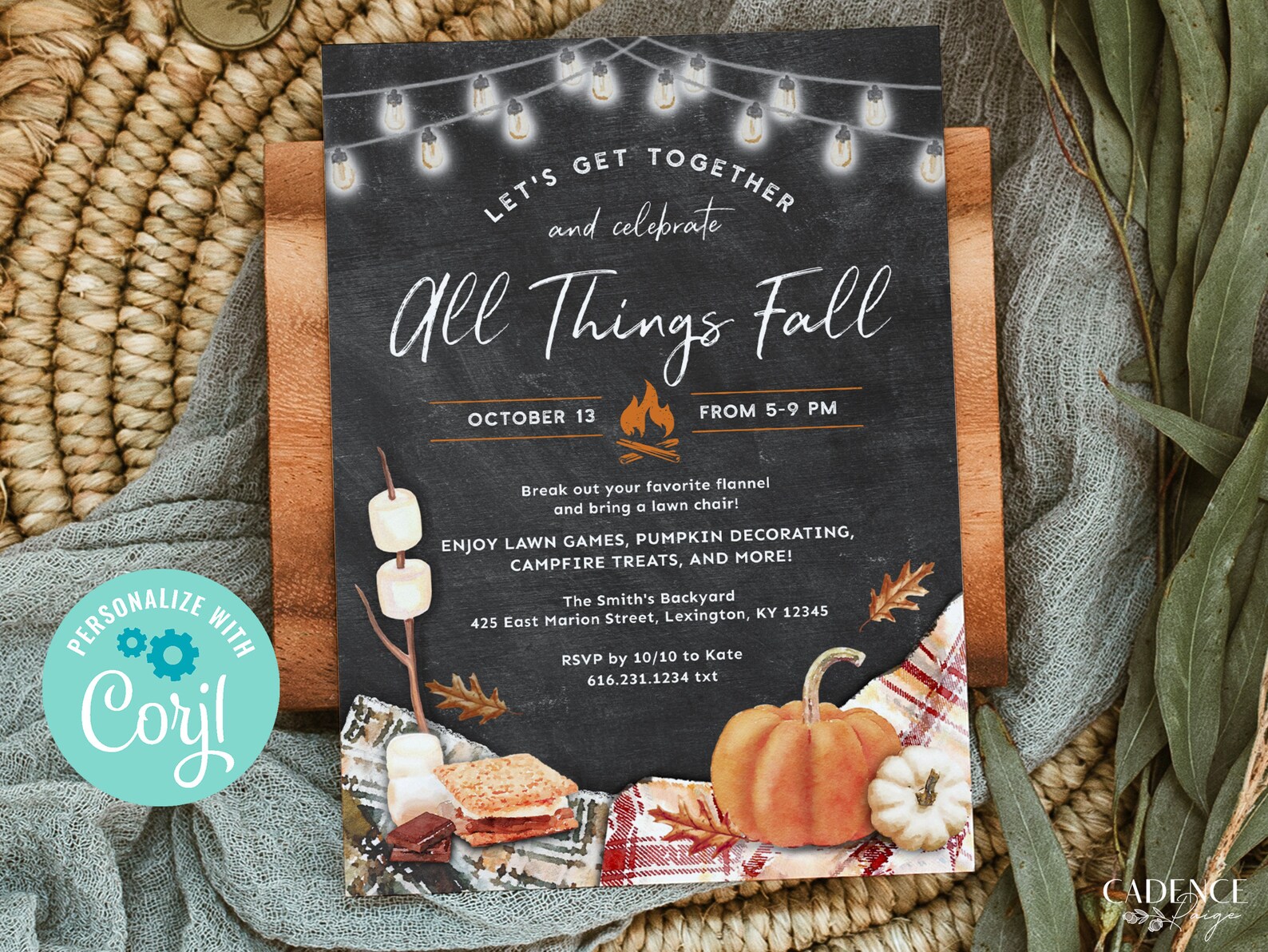 Fall Celebration Party Invitation Neighborhood Fall Party - Etsy