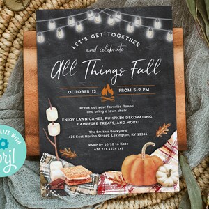 Fall Celebration Party Invitation, Neighborhood Fall Party Invitation ...
