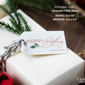 Printable Merry Everything Gift Tags, Personalized Holiday Gift Tags ...
