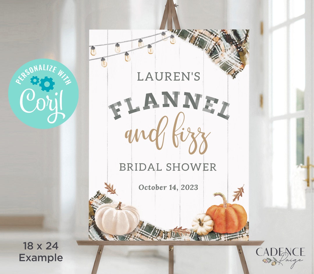 Large Flannel and Fizz Welcome Sign, Flannel and Frost Welcome Poster ...