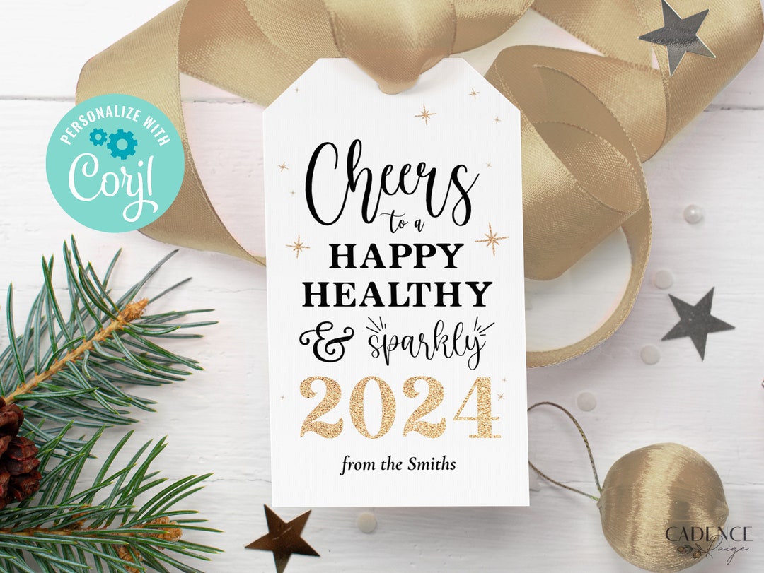 Happy New Year Gift Tag, Printable New Years Tag, Editable New Years ...