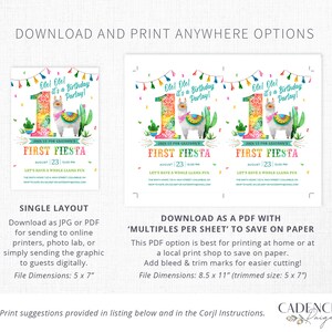 Llama First Birthday, 1st Fiesta Invite, Llama Fun Invite, 1st Birthday ...