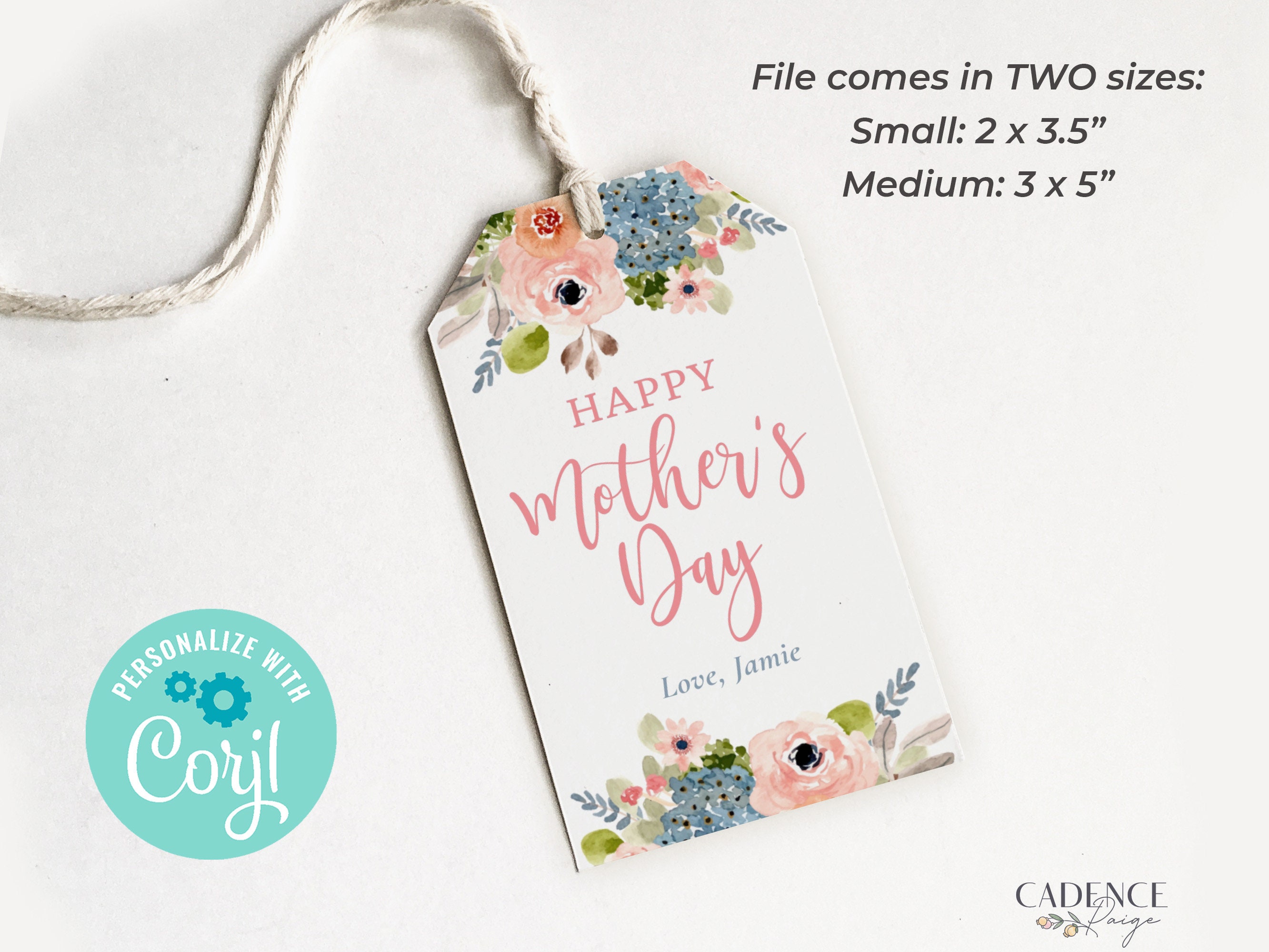 Mother's Day Gift Tags, Printable Mother's Day Tags, Moms Day Favor Tag ...