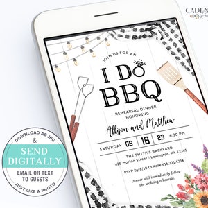 I Do BBQ Invitation, I Do BBQ Rehearsal Dinner Invitation, Backyard BBQ Wedding Shower Invite ...