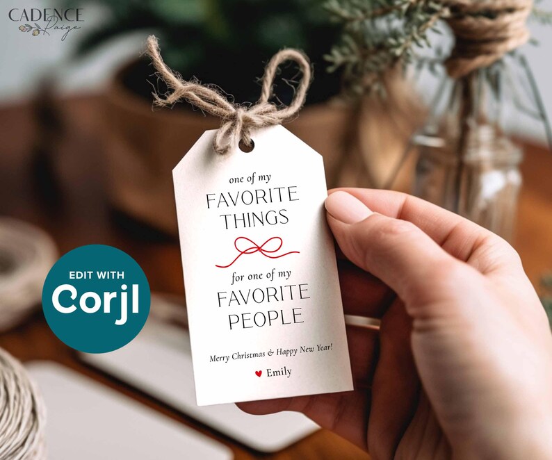 Favorite Things Gift Tags | Editable Holiday Label | Printable PDF - Etsy