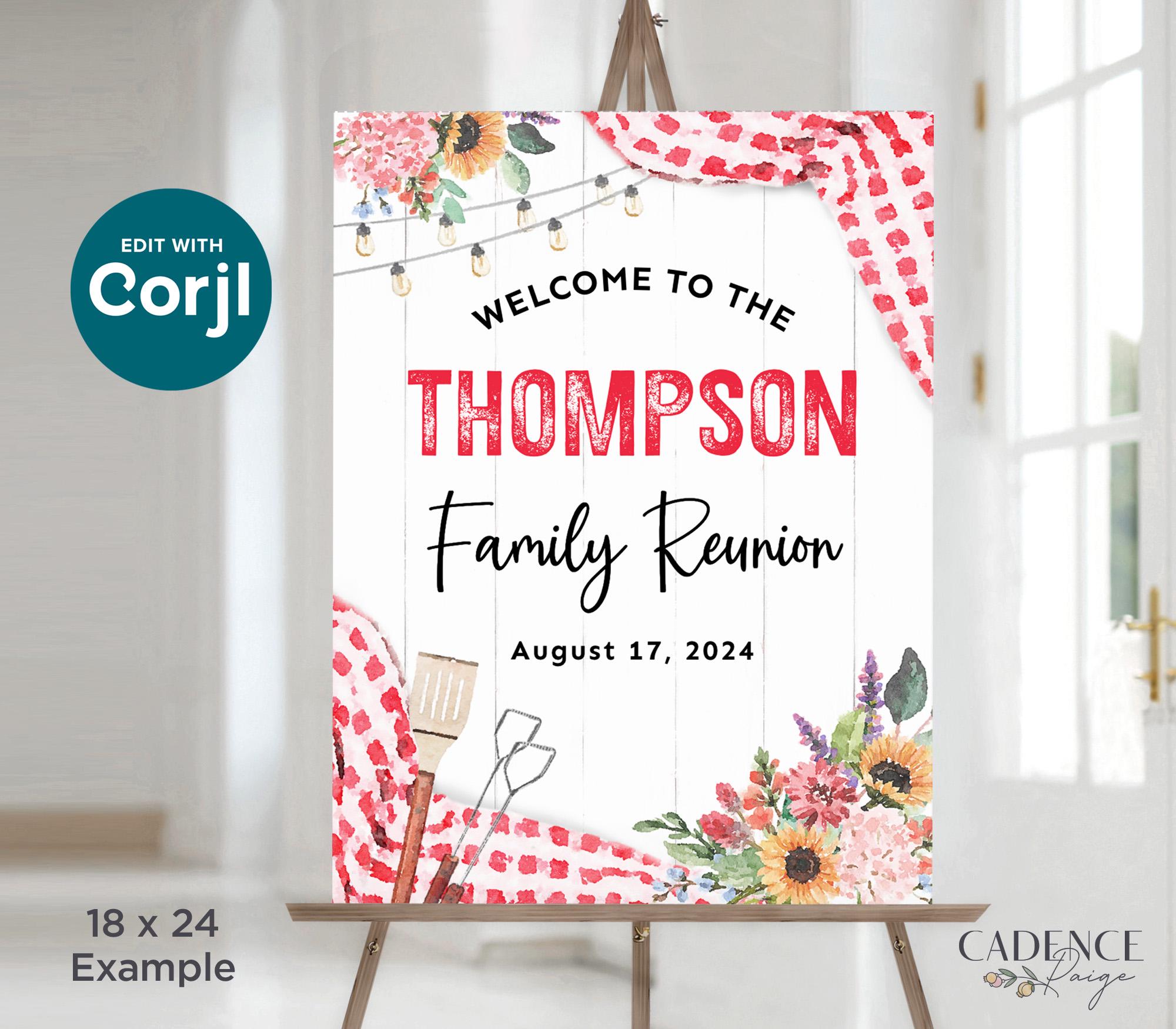 Family Reunion Sign Family Reunion Welcome Sign Family Picnic Sign ...