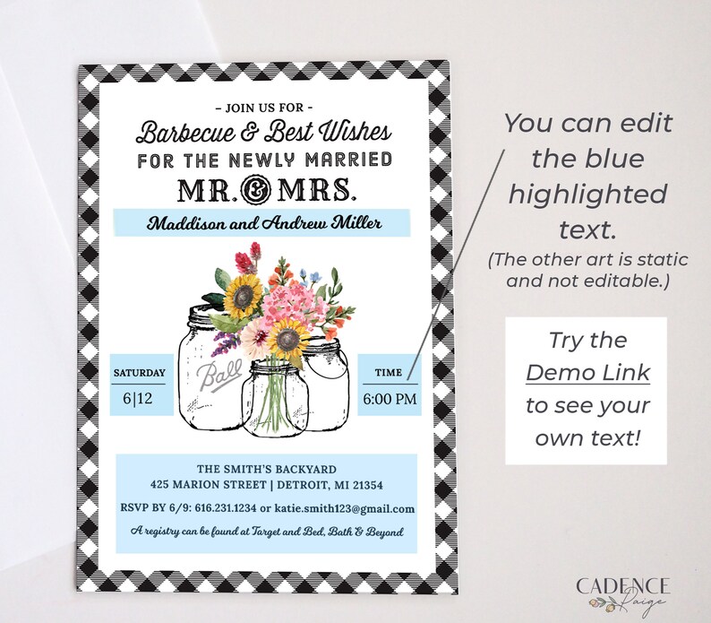 BBQ Wedding Reception I Do BBQ Invite Backyard Wedding - Etsy