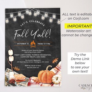 Fall Party Invitation, Fall Celebration, Fall Block Party Invitation ...
