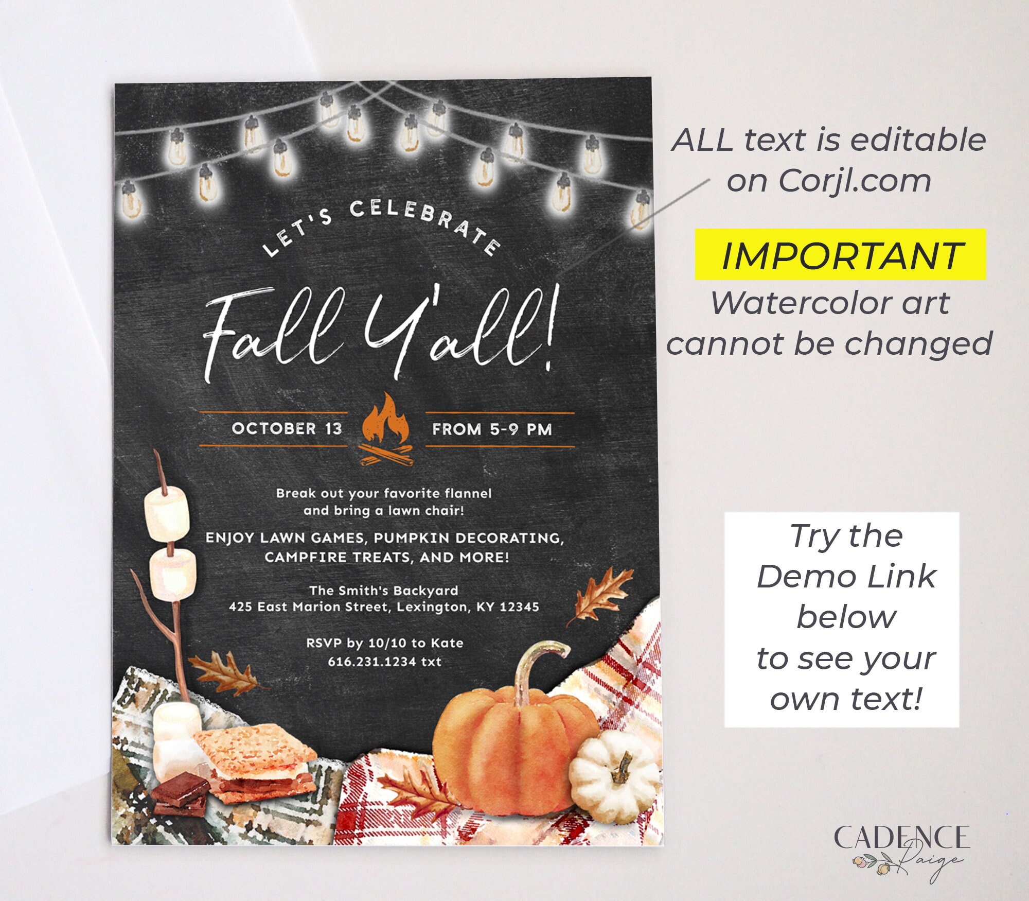 Fall Party Invitation, Fall Celebration, Fall Block Party Invitation ...