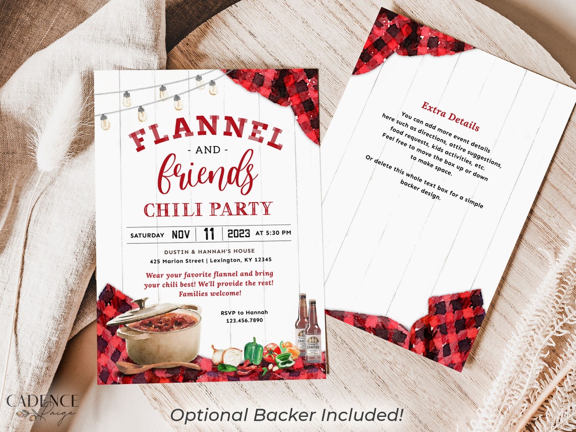 Chili Cook off Invitation, Chili Party, Chili Potluck Party Invitation ...