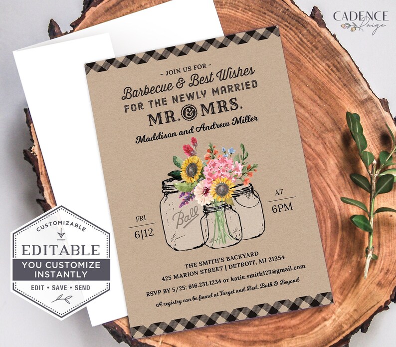 BBQ Wedding Reception I Do BBQ Invite Newlywed BBQ | Etsy