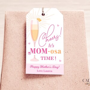 Mimosa Mother's Day Gift Tag, Mom-osa Gift Tag for Mother's Day, Gift ...