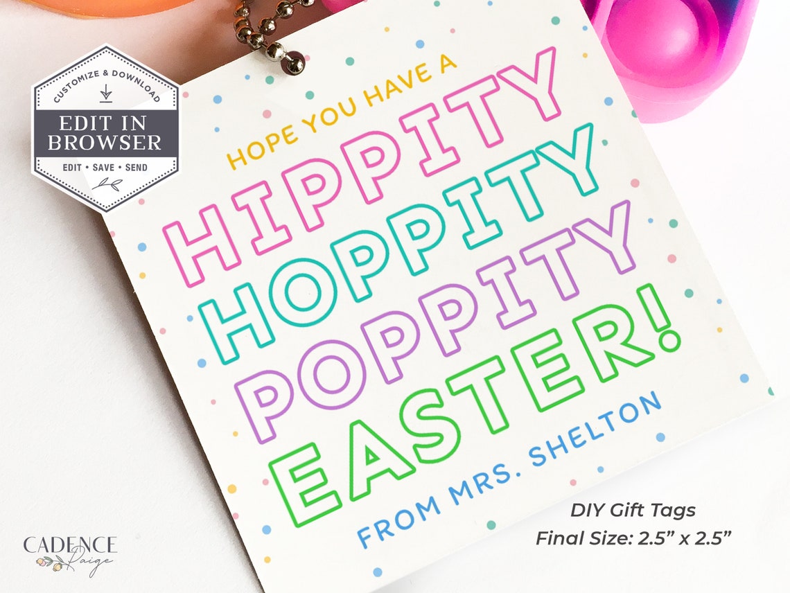 Easter Pop It Tags Printable Easter Tags for Kids Easter - Etsy
