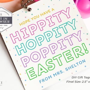 Easter Pop It Tags, Printable Easter Tags for Kids, Easter Gift Tags ...