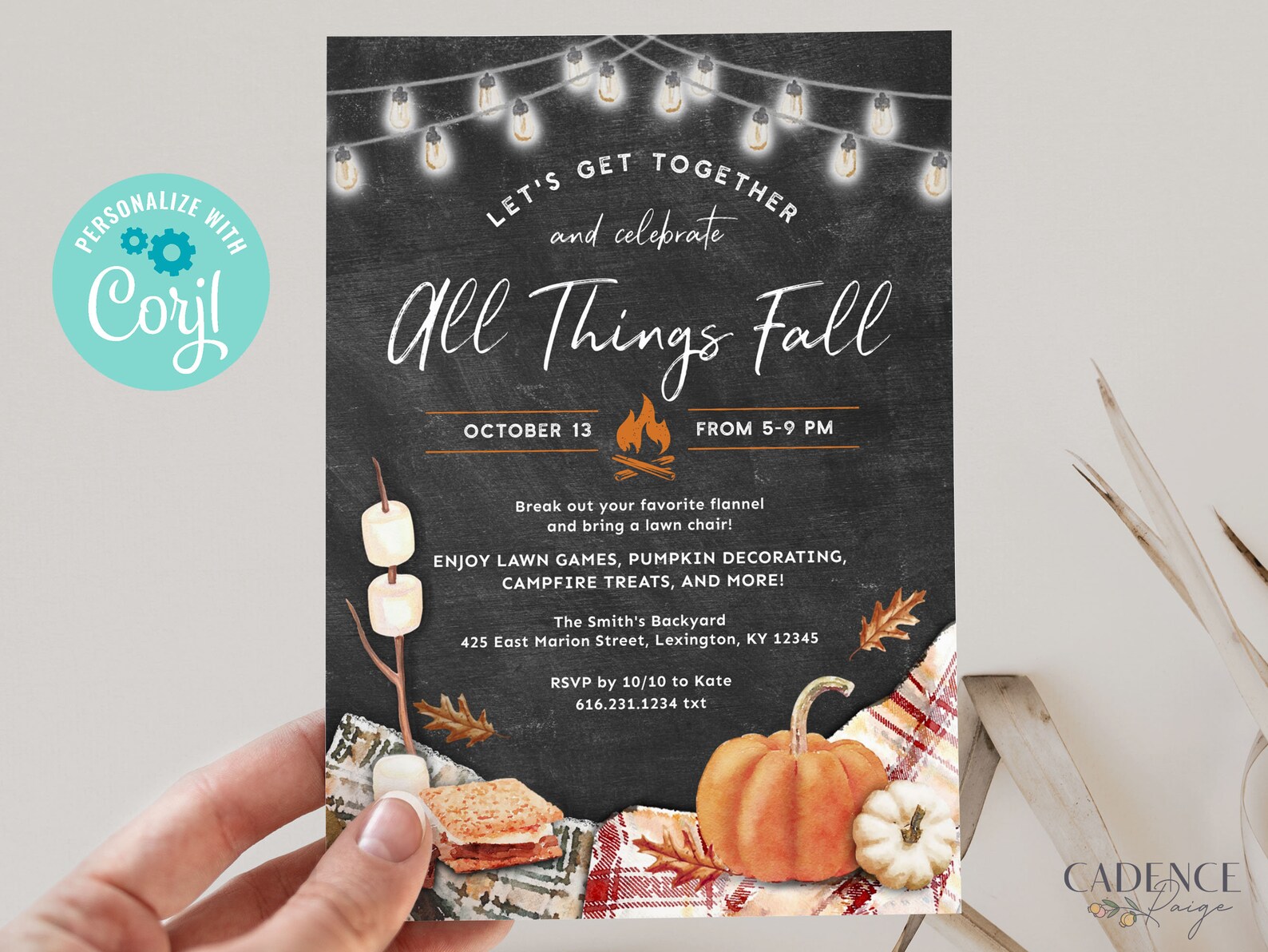 Fall Celebration Party Invitation Neighborhood Fall Party - Etsy