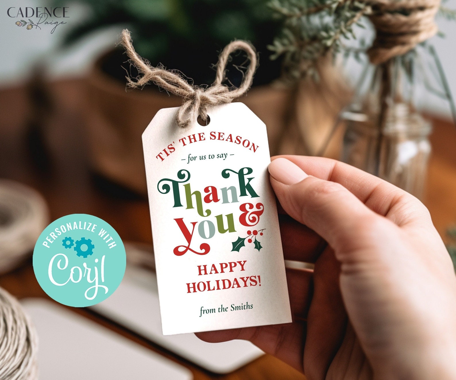Printable Thank You Gift Tags, Thank You Holiday Tags, for Friends, for ...