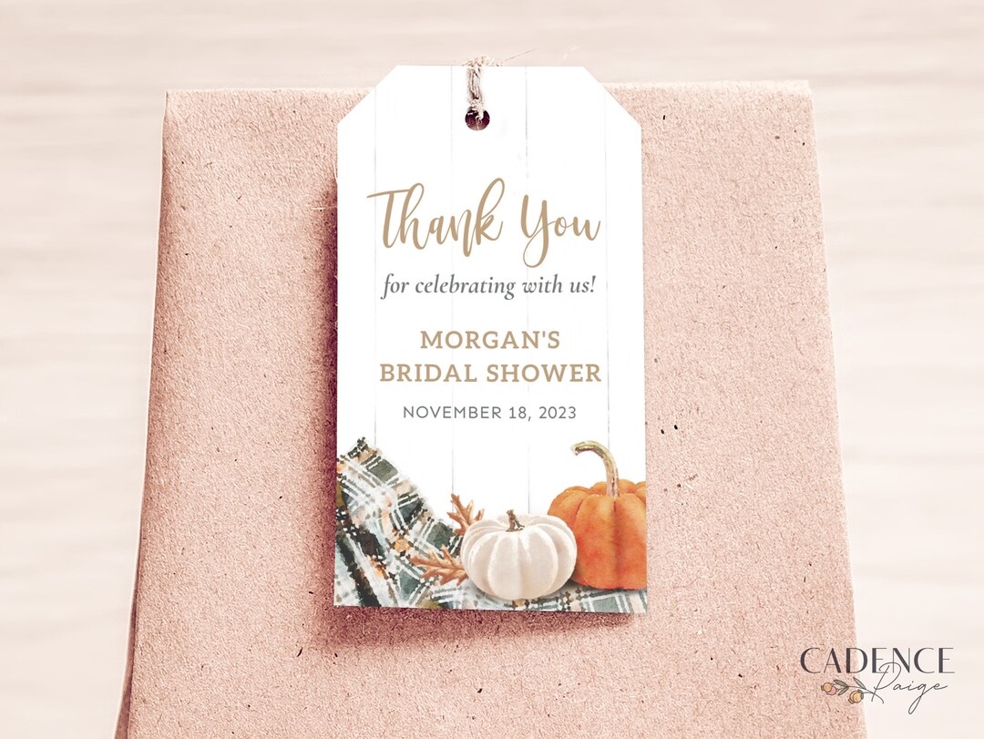 Flannel and Fizz Favor Tags, Fall Bridal Shower Favor Tags, Printable ...