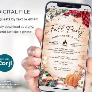 Fall Harvest Party Invitation: Bonfire, Picnic, Community Event (DIY ...