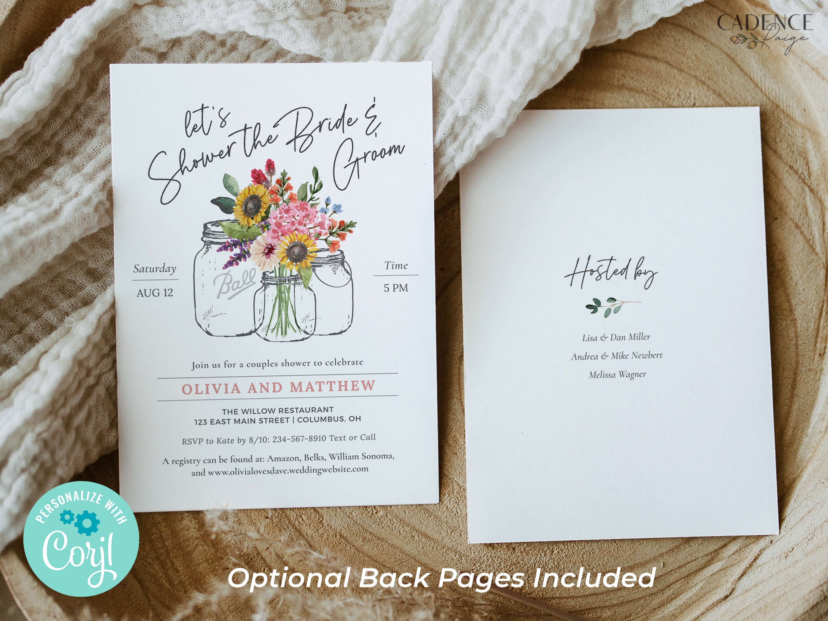 Picnic Couples Shower Invitation, Bride and Groom Wedding Shower Invite ...