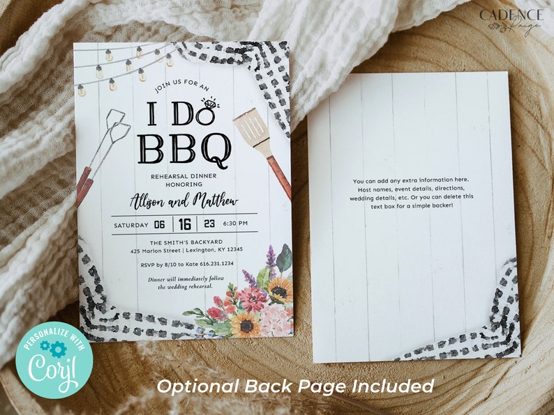 I Do BBQ Invitation I Do BBQ Rehearsal Dinner Invitation - Etsy