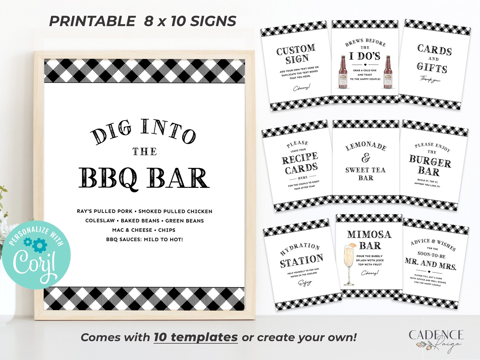 Printable I Do BBQ Shower Signs, Black and White BBQ Signs, 8 X 10 Bbq ...