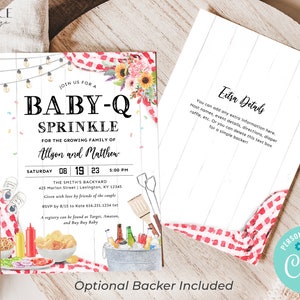 Baby-q Sprinkle Invitation, BBQ Baby Sprinkle Invitation, Coed Baby ...