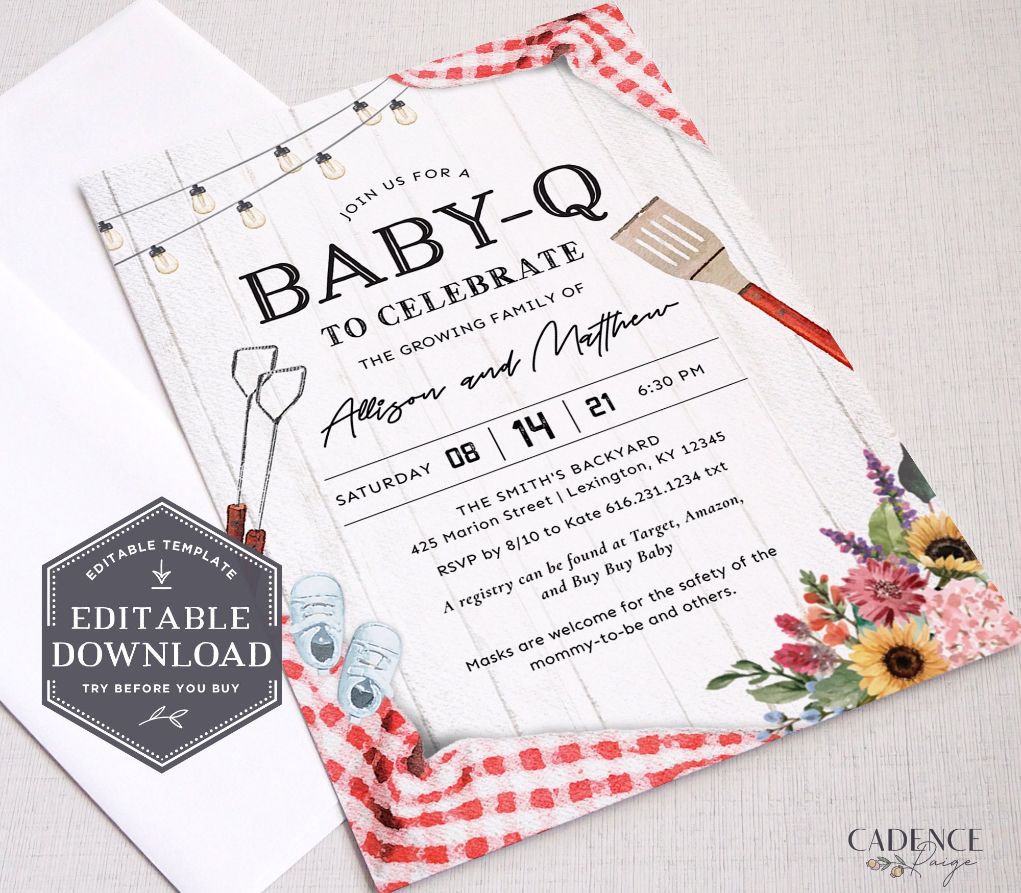 Baby-Q Shower Invitation BBQ Baby Shower Invitation Baby Boy | Etsy