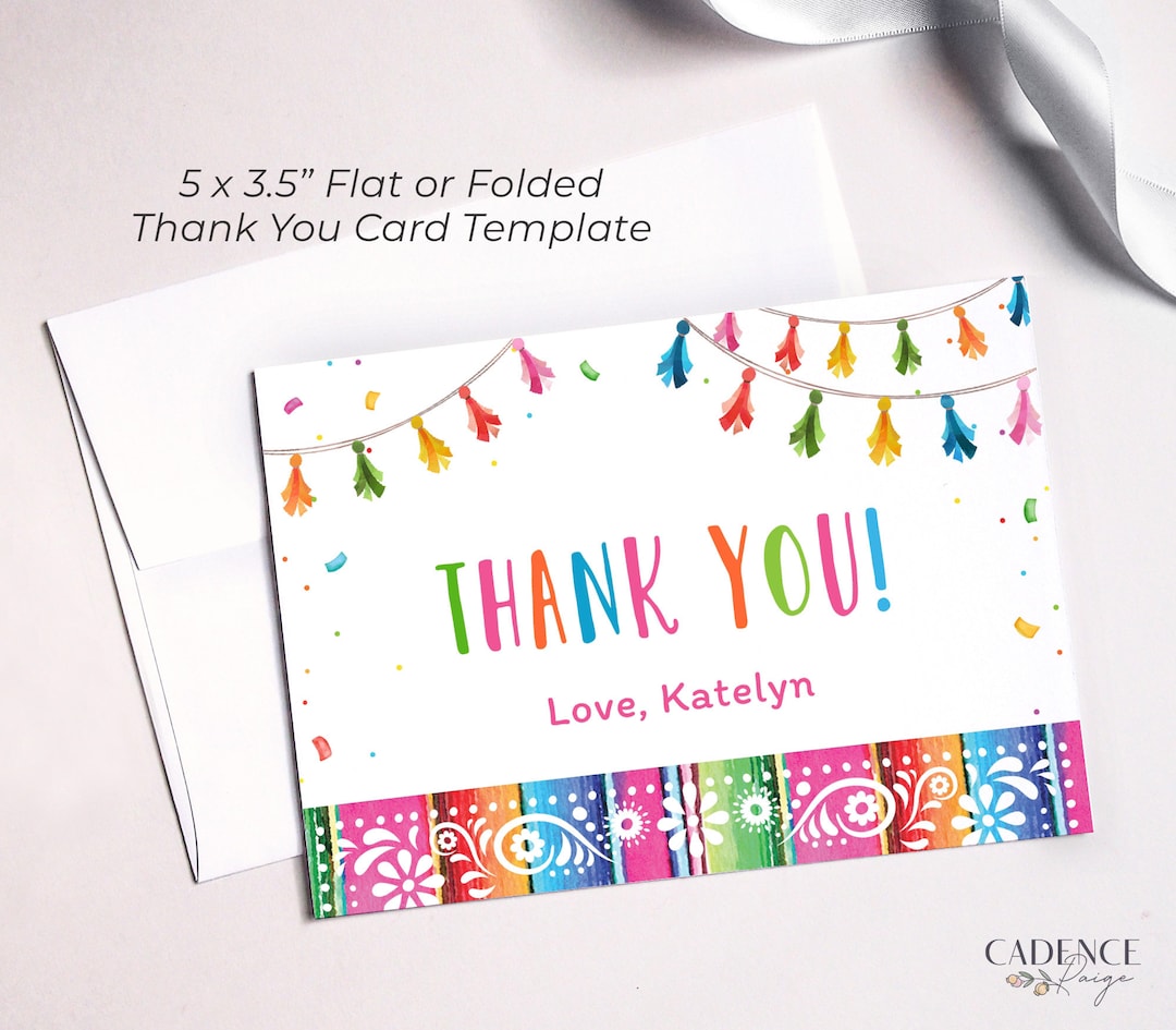 Fiesta Thank You Cards for Matching Fiesta Birthday Thank You Notes ...