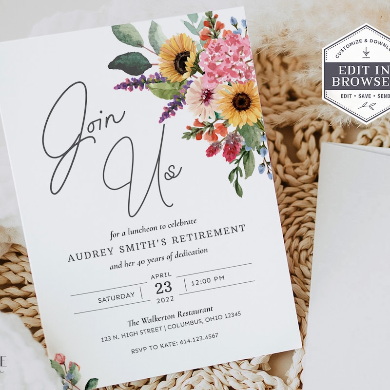Retirement Luncheon Invitations - Etsy