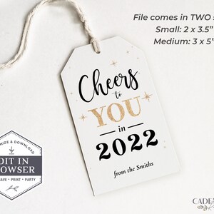 New Years Gift Tag Printable New Years Gift Tag Editable New - Etsy