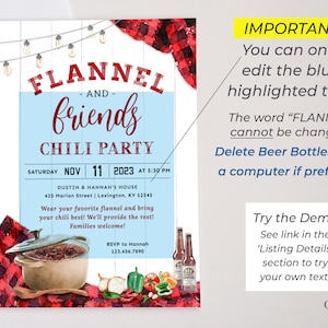 Chili Cook off Invitation, Chili Party, Chili Potluck Party Invitation ...