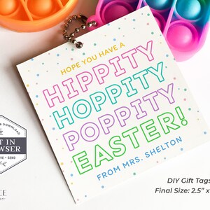 Easter Pop It Tags, Printable Easter Tags for Kids, Easter Gift Tags ...