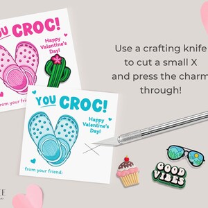You Croc Valentine's Day Gift Tag, Shoe Charm Valentines Day Tag, Easy ...