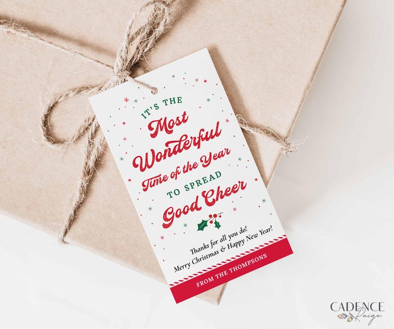 Editable Christmas Gift Tag Template | Holiday Printable Tag | Neighbor ...