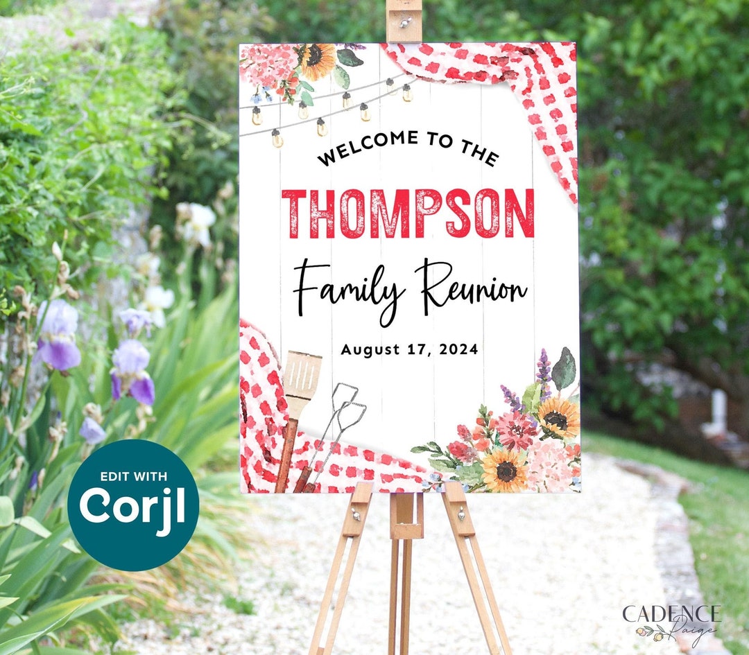 Family Reunion Sign Family Reunion Welcome Sign Family Picnic Sign ...