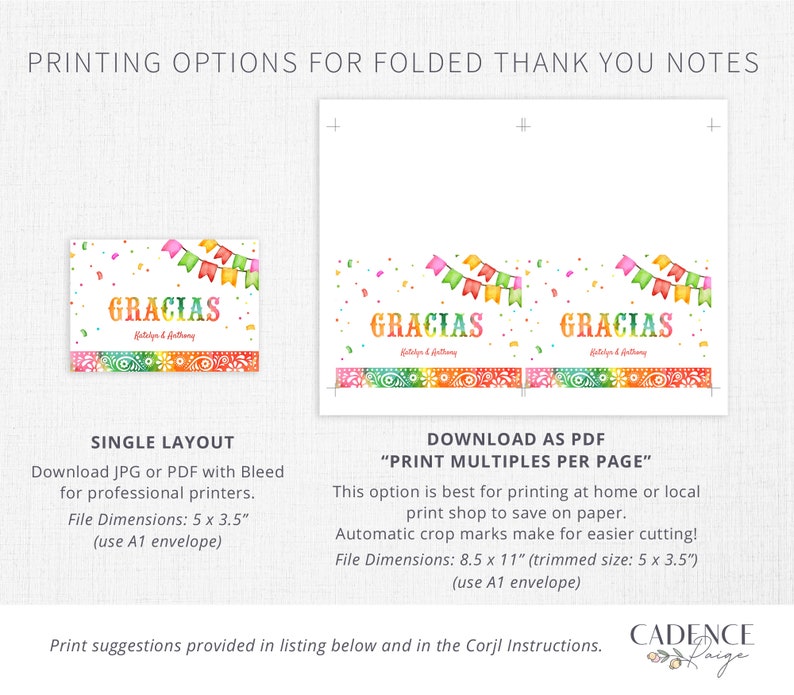 Fiesta Thank You Cards Fiesta Thank You Notes Gracias Notes - Etsy