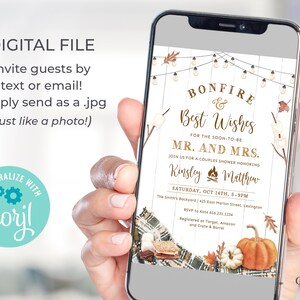 Fall Bonfire Shower Invitation, Fall Coed Shower Invite, Autumn Wedding ...