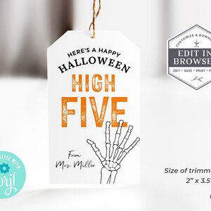 Halloween Trick or Treat Tags, Printable Halloween Gift Tags, Funny ...