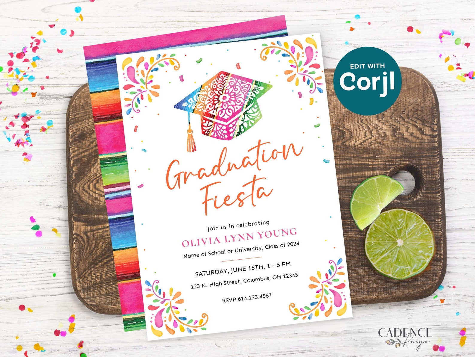 Graduation Party Fiesta Invitation for Mexican Theme Grad Party ...