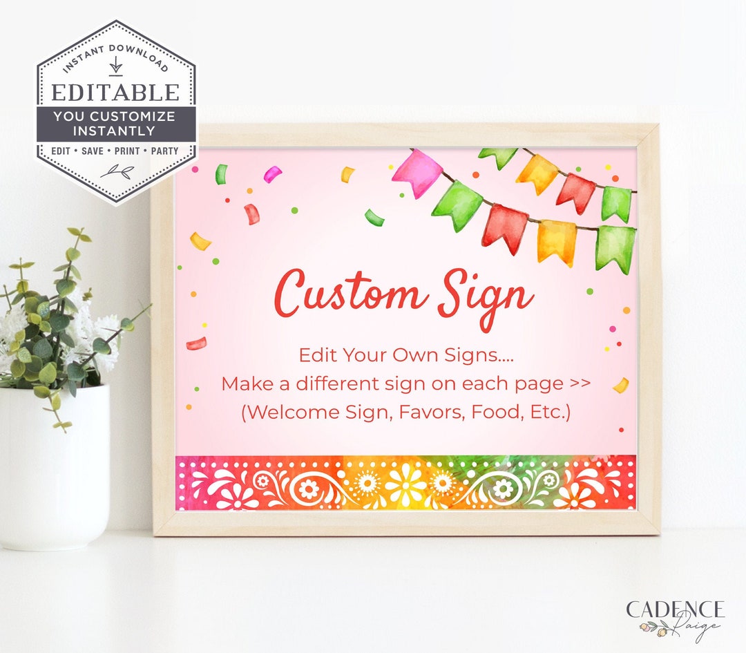 Fiesta Party Welcome Sign, First Birthday Fiesta Sign, Taco Birthday ...