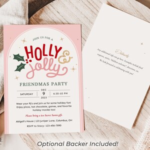 Friendmas Party Invitation, Kids Christmas PJ Party Invitation, Girls ...