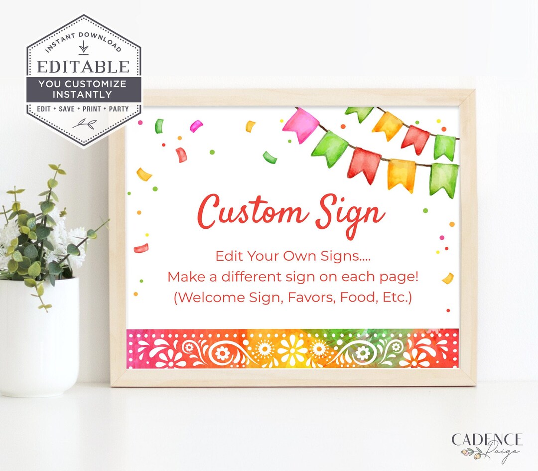 Fiesta Party Welcome Sign, First Birthday Fiesta Sign, Taco Birthday ...