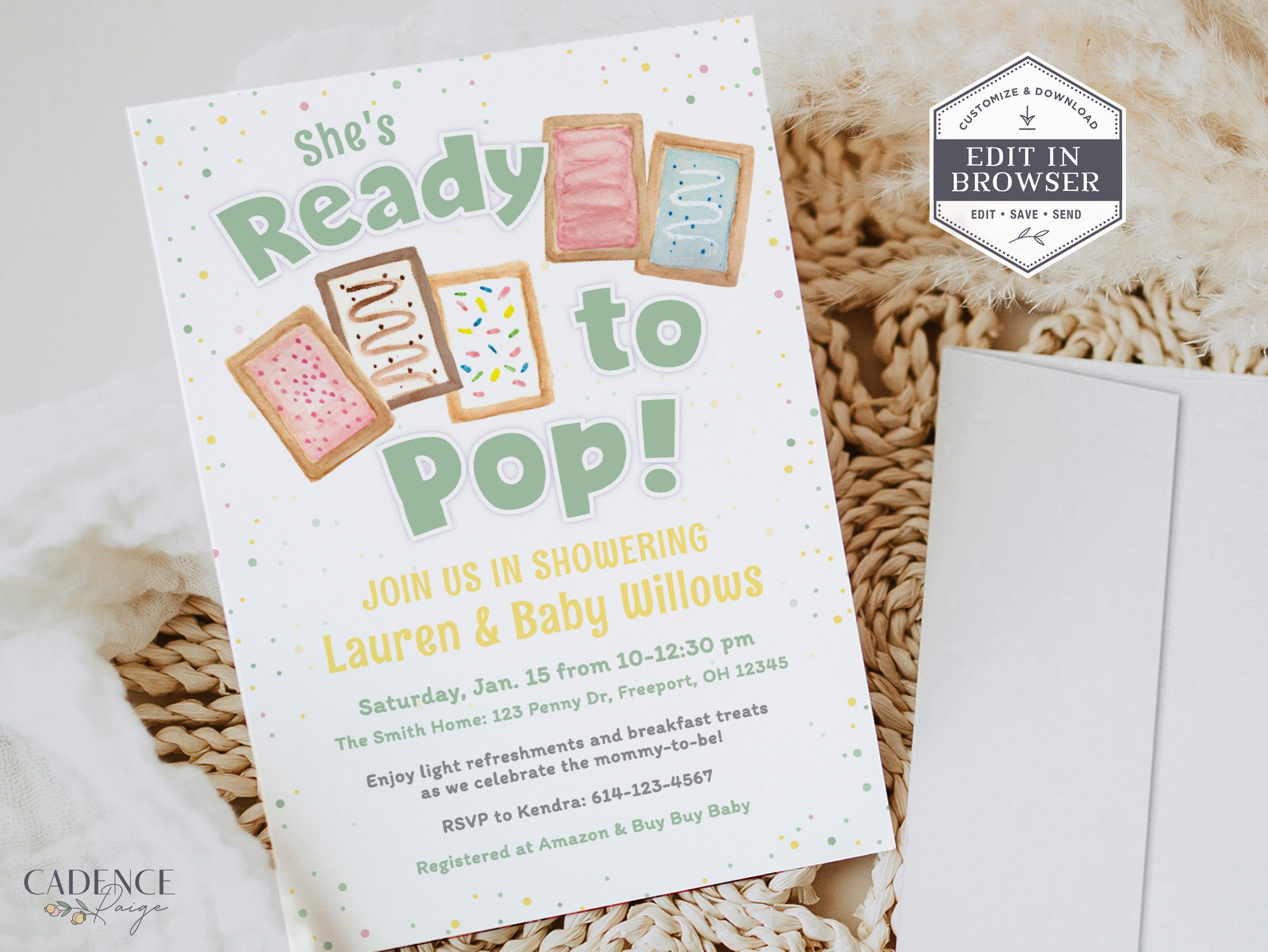 Diy Ready To Pop Baby Shower Invitations