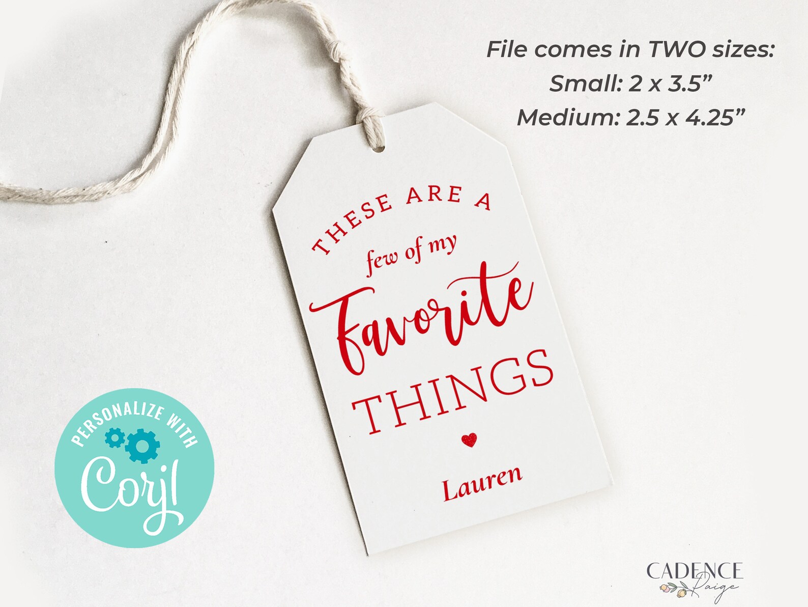 Favorite Things Gift Tag Favorite Things Favor Printable - Etsy