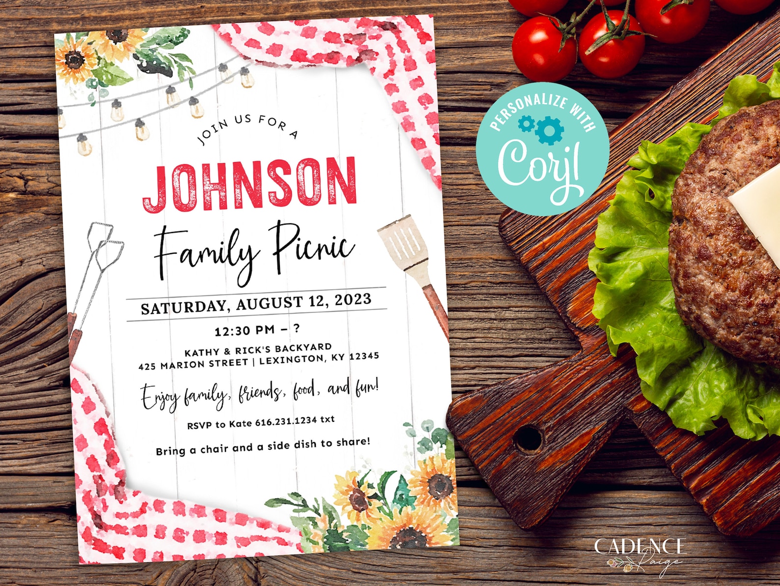 Family Reunion Invitation, Summer Picnic Invite, Family Cookout Invite ...
