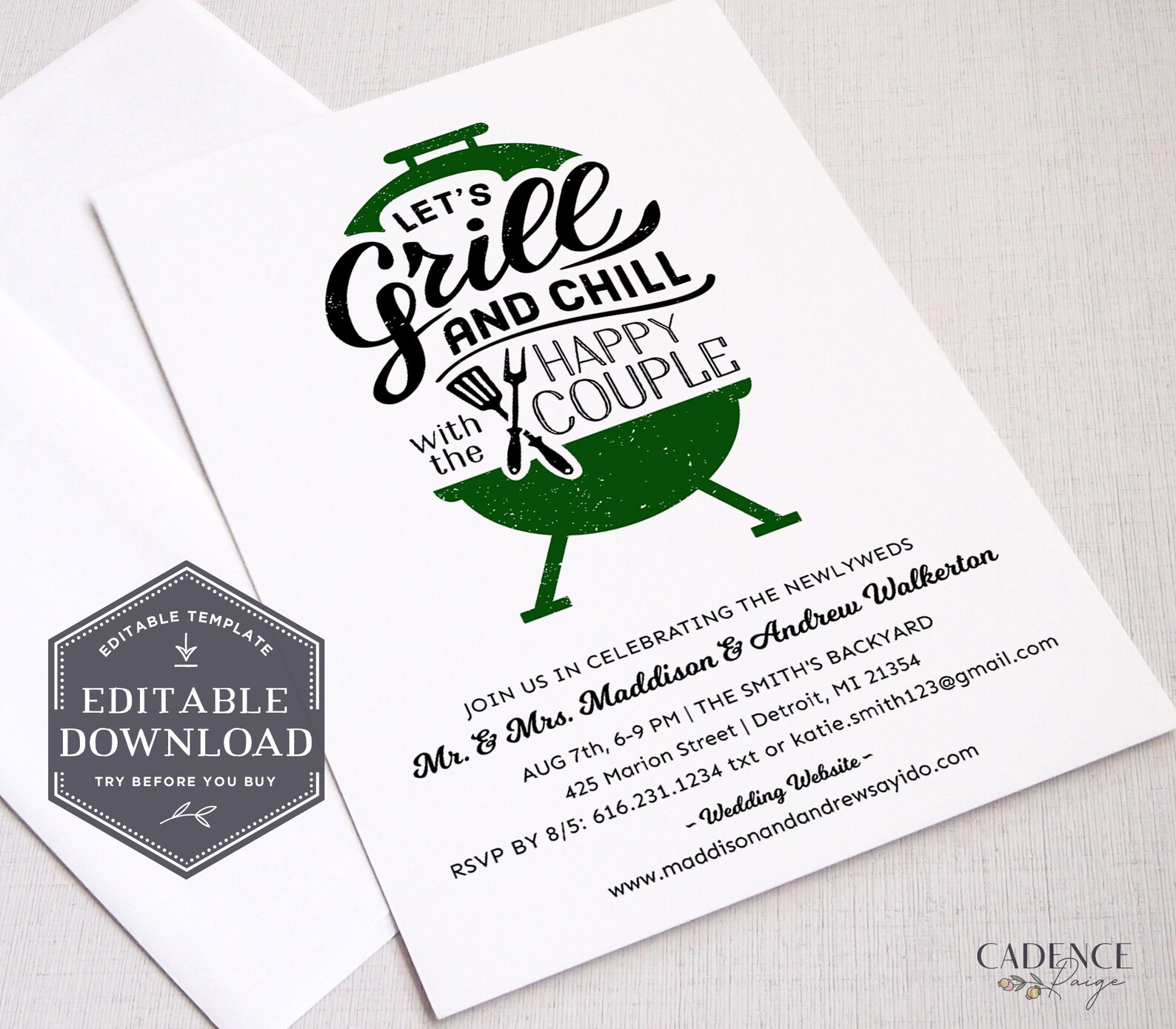 Backyard Wedding Reception Invitation I Do BBQ Invitation - Etsy