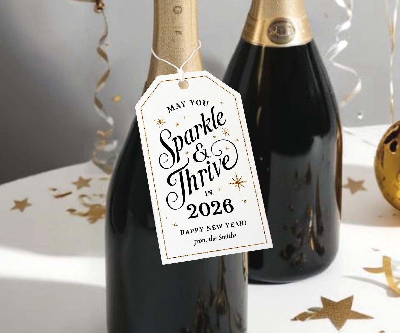 Happy New Year Gift Tag, Printable New Years Tag, New Years Eve ...