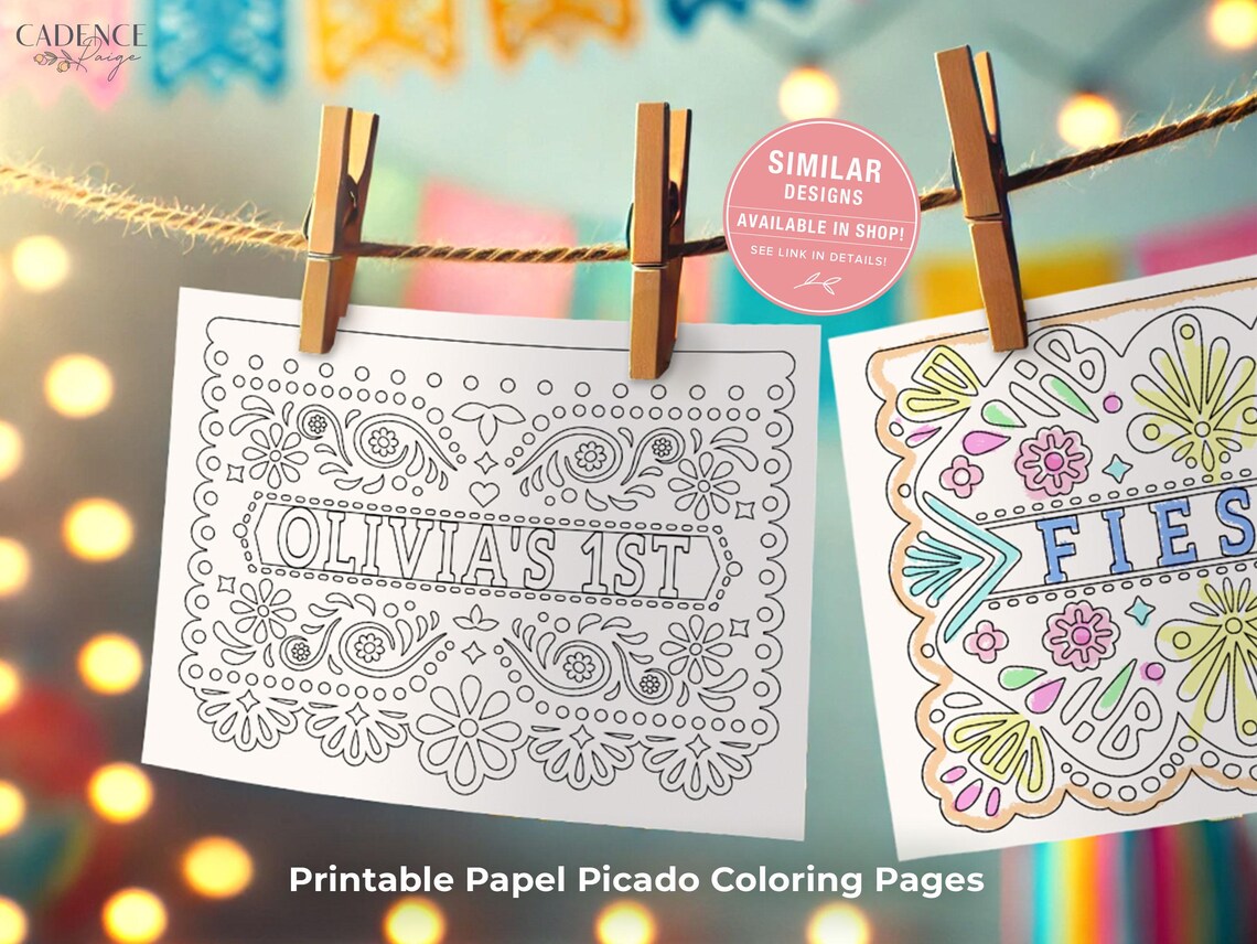 Custom Three-esta Birthday Coloring Page: Fiesta Party Activity ...