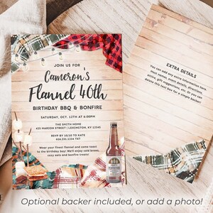 Flannel Birthday Invitation Fall Birthday Invite Flannel Invite 40th ...