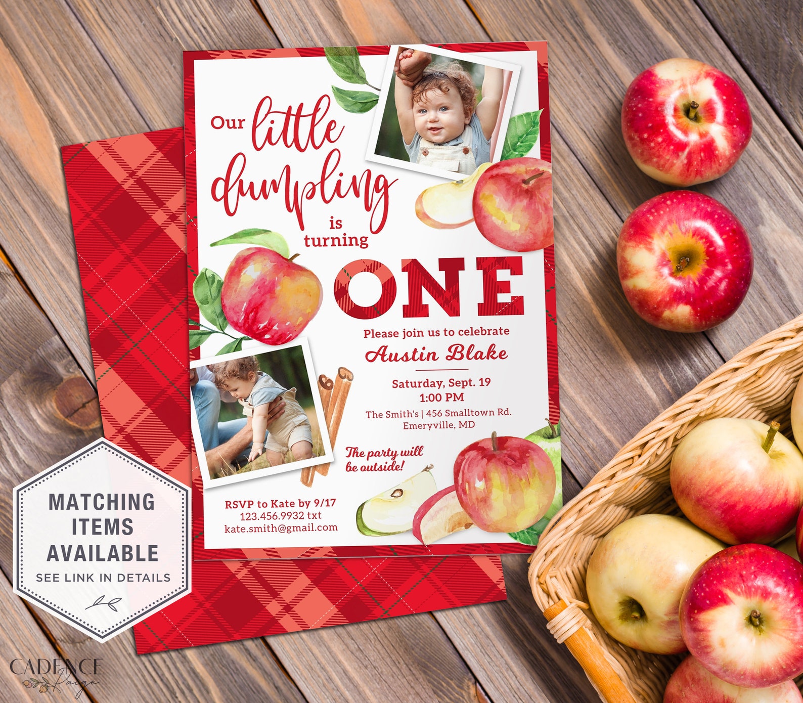 First Birthday Apple Banner, Printable Apple Bunting, Apple Pie 1st ...